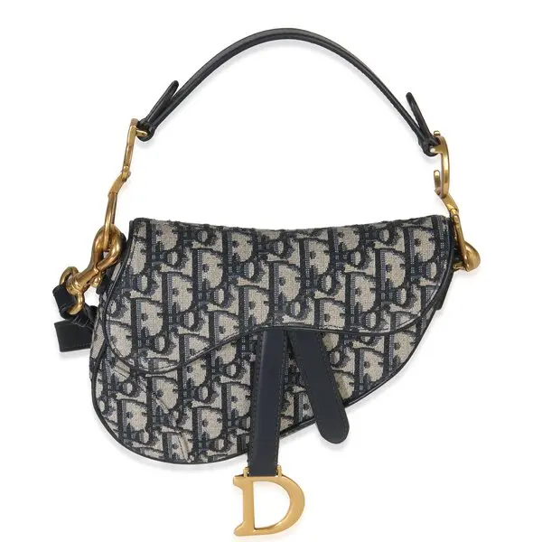 Dior Oblique Canvas Saddle Bag - Blue