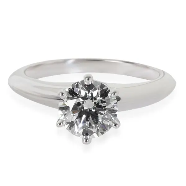 Tiffany & Co. 0.88 Ct Round Brilliant Diamond Ring - Platinum