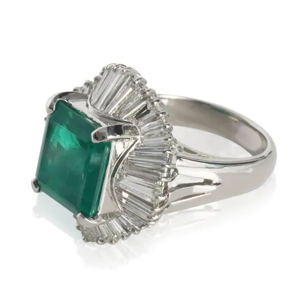 MYGEMMA Emerald And Diamond Ballerina Ring