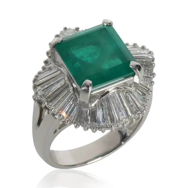 MYGEMMA Emerald And Diamond Ballerina Ring