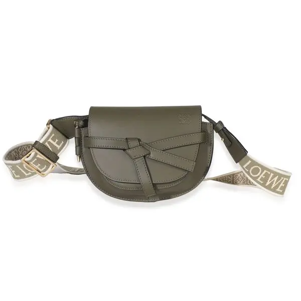 Loewe Khaki Calfskin Gate Dual Bag