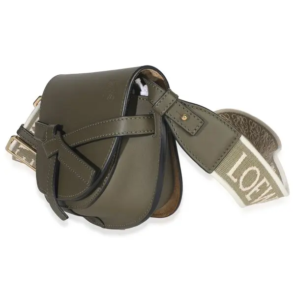 Loewe Khaki Calfskin Gate Dual Bag