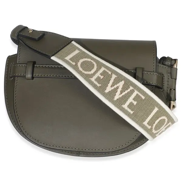 Loewe Khaki Calfskin Gate Dual Bag
