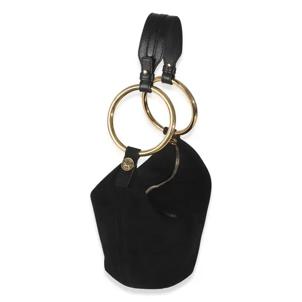 Chloé Suede Gold Bracelet Bag - Black