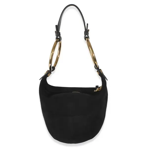 Chloé Suede Gold Bracelet Bag - Black