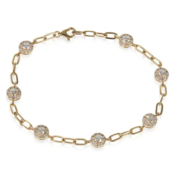 MYGEMMA 14k Yellow Gold 1.36 Tcw Diamond Cluster Station Bracelet - Yellow_gold