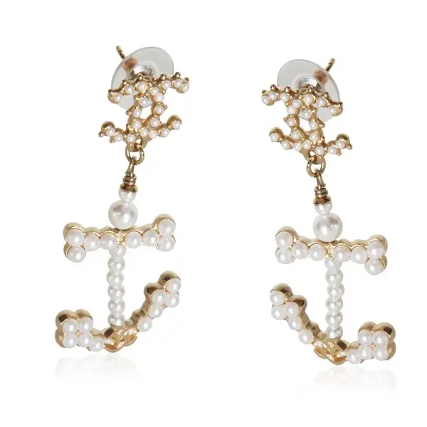 Chanel Gold-plated Faux Pearl Anchor - Gold_plated