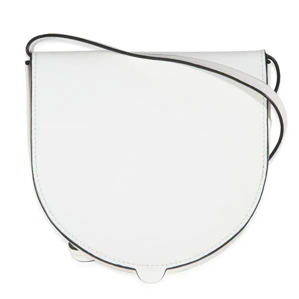 Loewe Calfskin Heel Metal Flower Crossbody - White