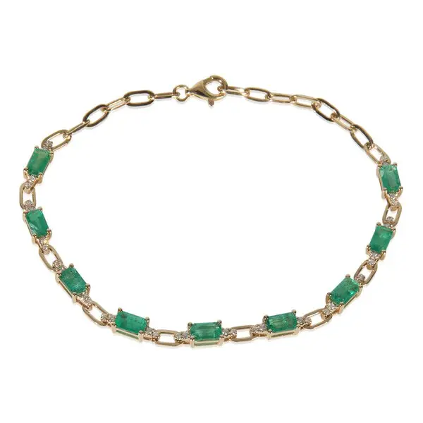 MYGEMMA Yellow Gold Emerald And Diamond Bracelet - Yellow_gold
