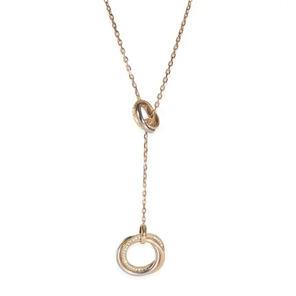 CARTIER 18k 3-tone Gold Diamond Trinity Lariat Necklace - 3_tone_gold