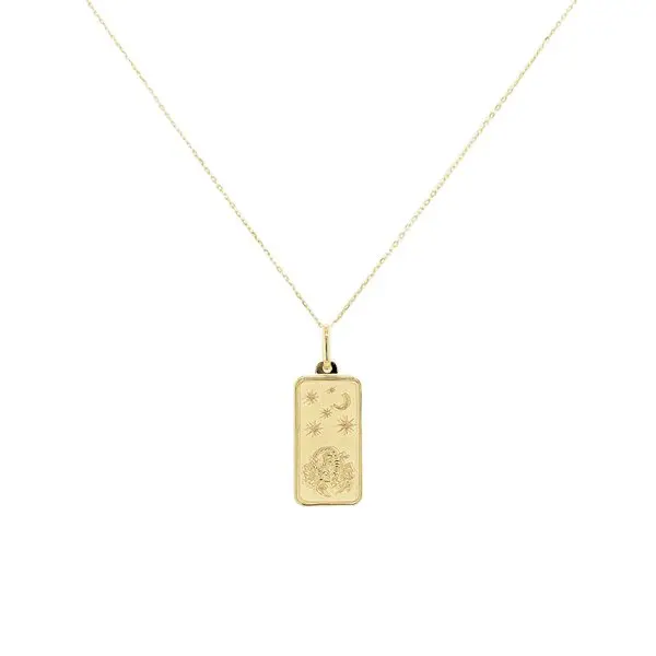 SABRINA DESIGNS CO. 14k Yellow Gold Scorpio Zodiac Dog Tag Necklace - Yellow_gold