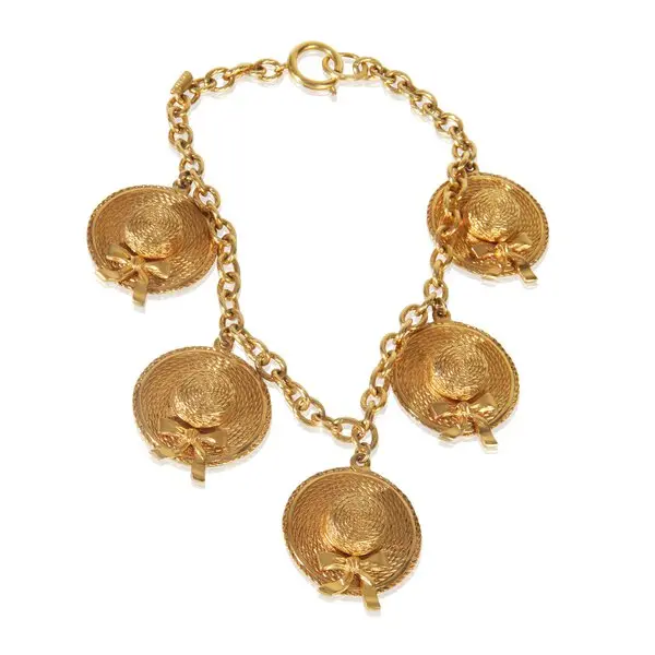 Chanel Gold-plated Vintage Sunhat Charm Necklace - Gold_plated