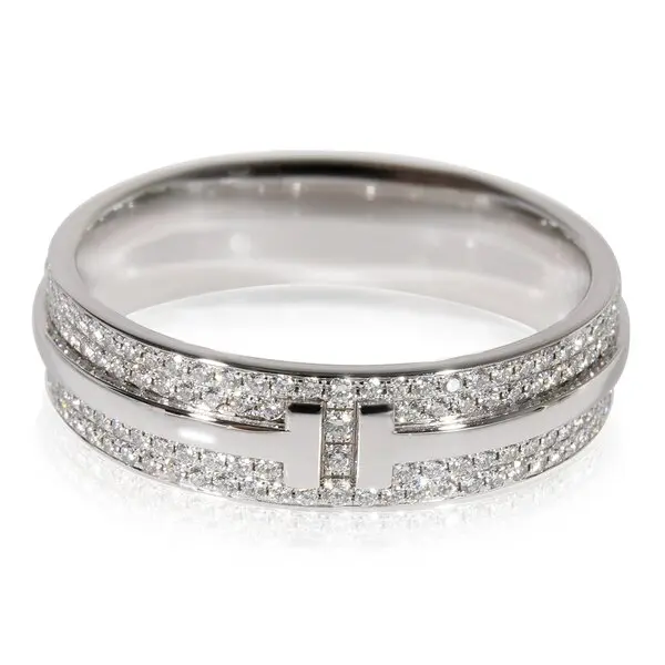Tiffany & Co. T Wide Diamond Ring In 18k White Gold - White_gold