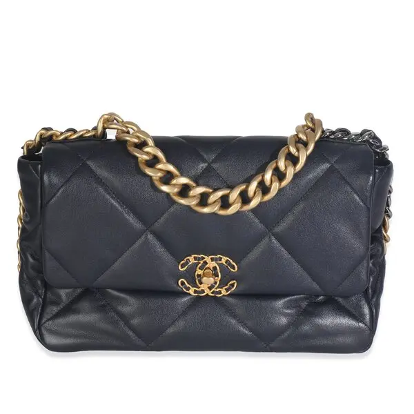 Chanel Navy Quilted Lambskin 19 Flap Bag