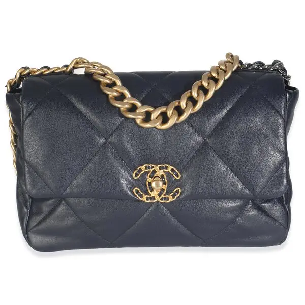 Chanel Navy Quilted Lambskin 19 Flap Bag