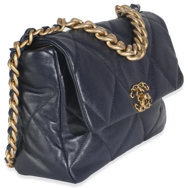 Chanel Navy Quilted Lambskin 19 Flap Bag