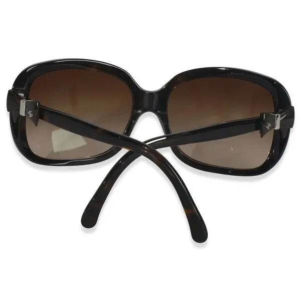Chanel Acetate Rectangle Sunglasses With Bow Accent