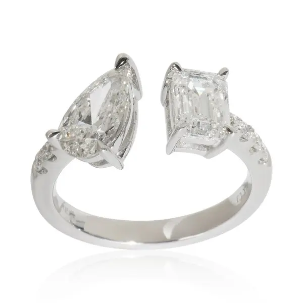 MYGEMMA 2.19 Ctw White Gold Lab-grown Diamond Ring