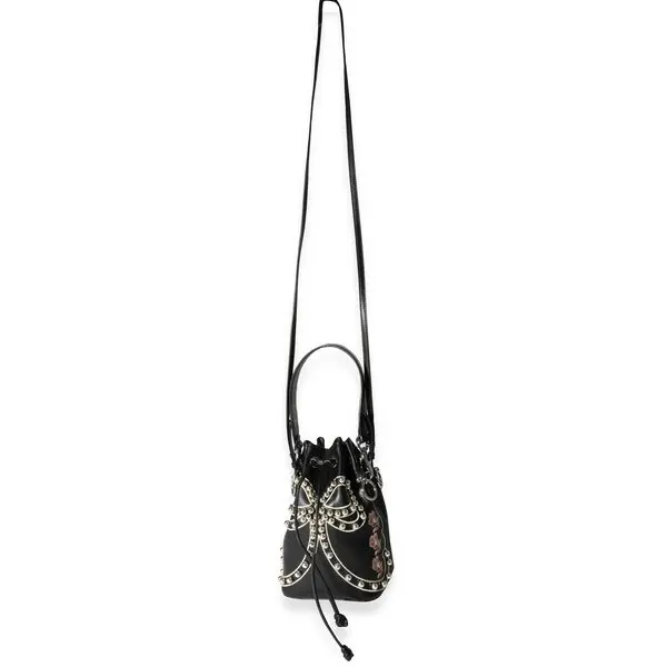 Fendi Leather Studded Bow Mon Tresor Bucket Bag