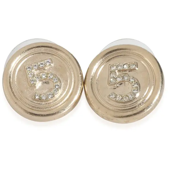 Chanel Gold-plated Number 5 Stud Earrings - Gold_plated