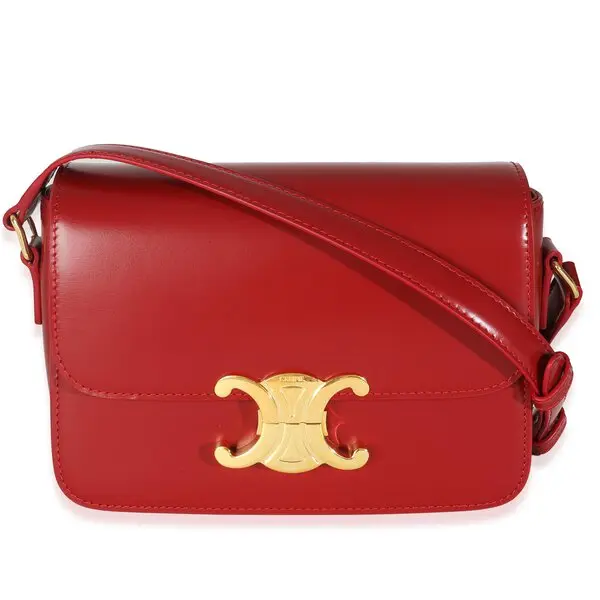 Celine Shiny Calfskin Teen Triomphe - Red