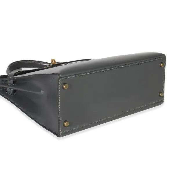 Hermès Ardoise Box Sellier Kelly 32 Ghw - Gray