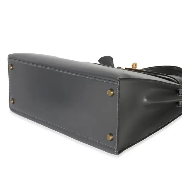 Hermès Ardoise Box Sellier Kelly 32 Ghw - Gray
