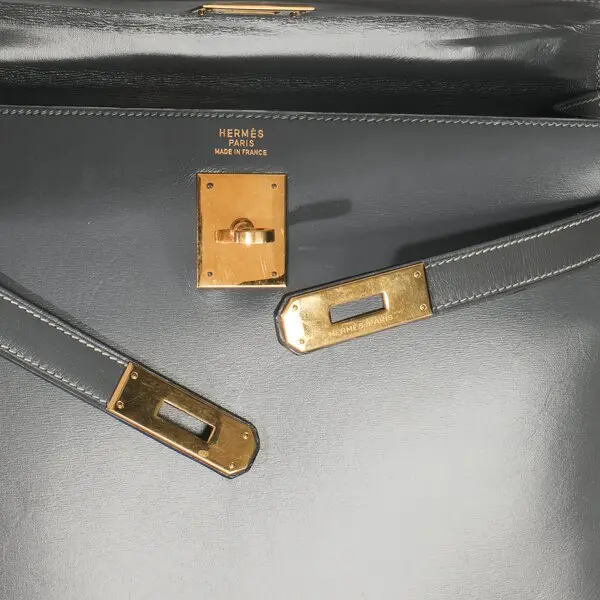 Hermès Ardoise Box Sellier Kelly 32 Ghw - Gray