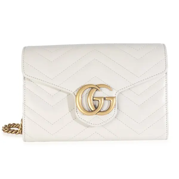 Gucci Gg Marmont Chain Wallet - Gray