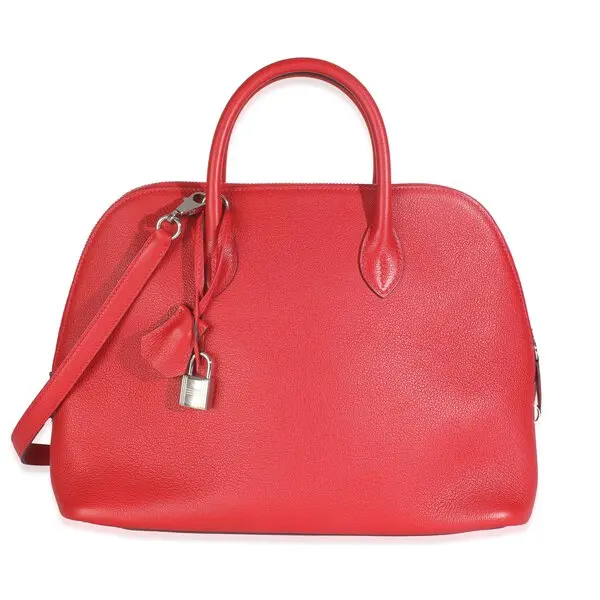 Hermès Rouge Pivoine Evercolor 1923 Bolide 30 Phw - Red