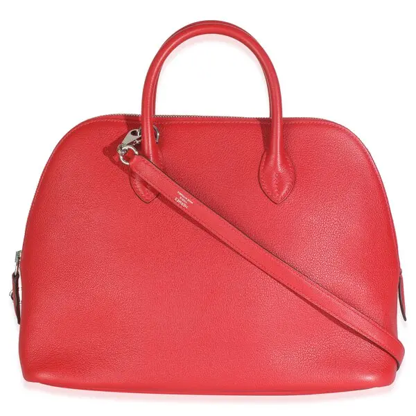 Hermès Rouge Pivoine Evercolor 1923 Bolide 30 Phw - Red