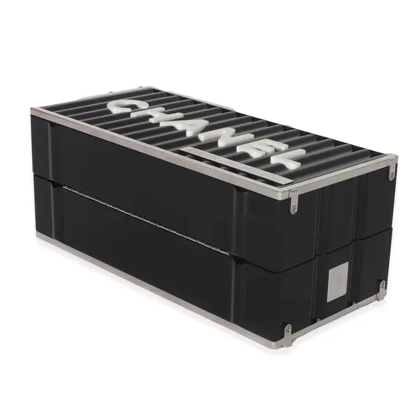 Chanel 18a Lucite Paris Hamburg Minaudiere Shipping Container Clutch - Black
