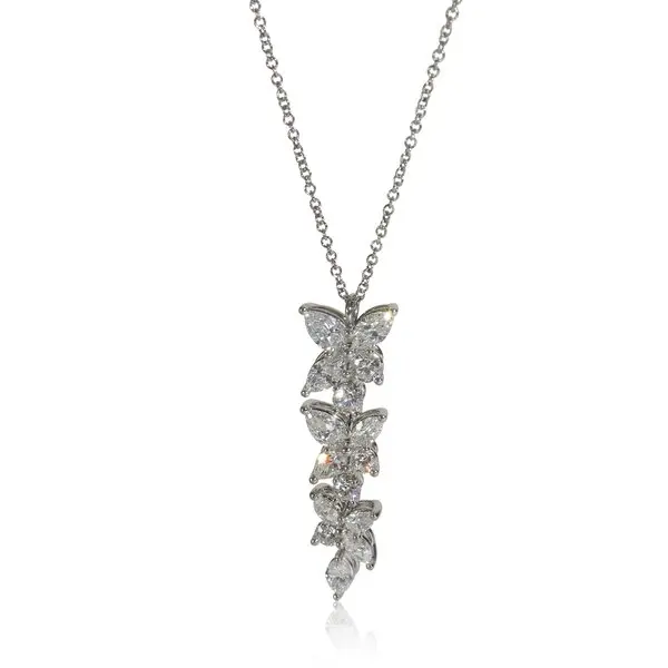 Tiffany & Co. Diamond Victoria Mixed Cluster Drop Pendant