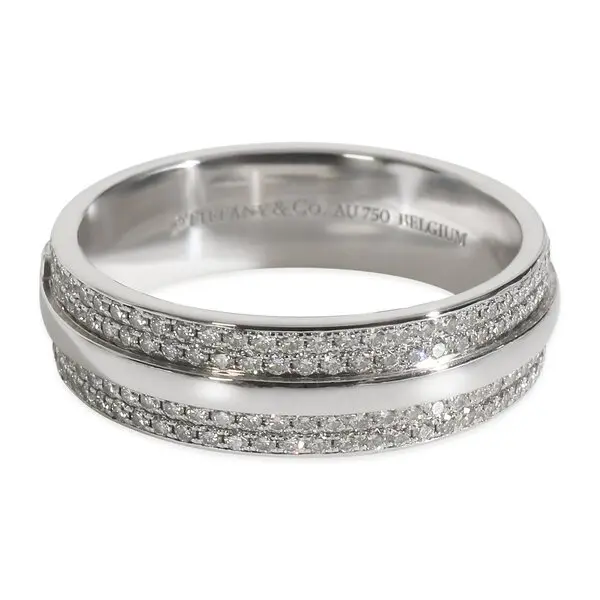 Tiffany & Co. White Gold Diamond T Wide Ring - White_gold