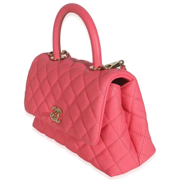 Chanel Quilted Caviar Coco Top Handle Flap Bag