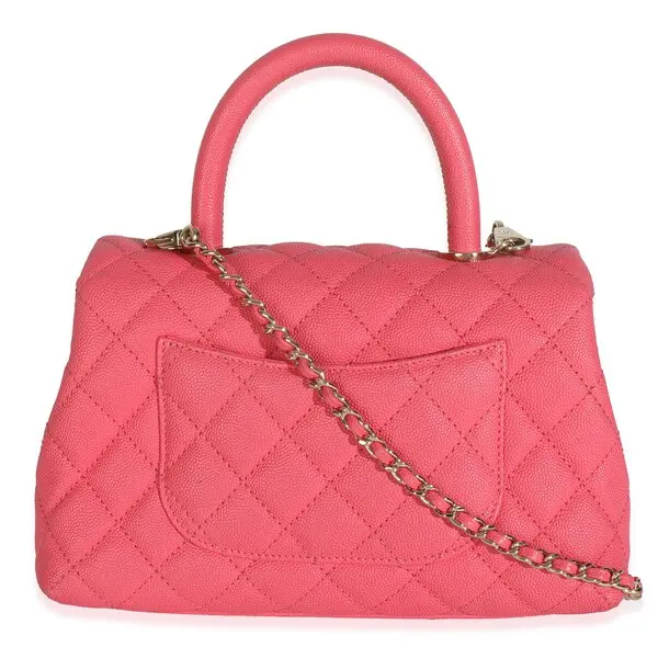 Chanel Quilted Caviar Coco Top Handle Flap Bag