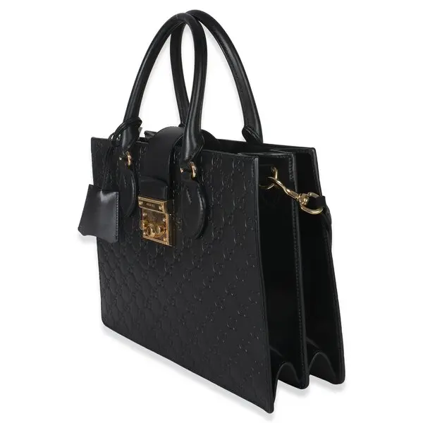 Gucci Ssima Leather Padlock Convertible Tote