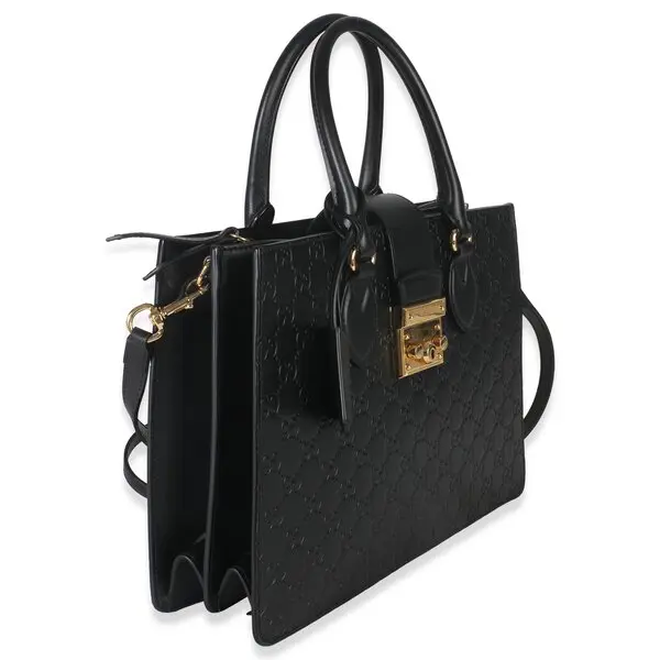 Gucci Ssima Leather Padlock Convertible Tote