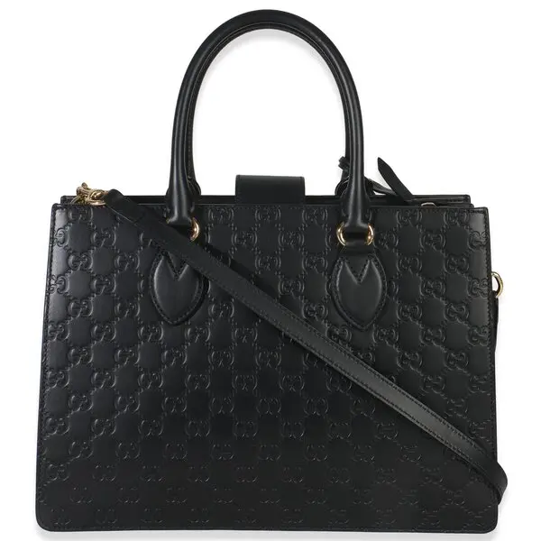 Gucci Ssima Leather Padlock Convertible Tote