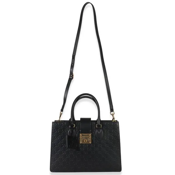 Gucci Ssima Leather Padlock Convertible Tote