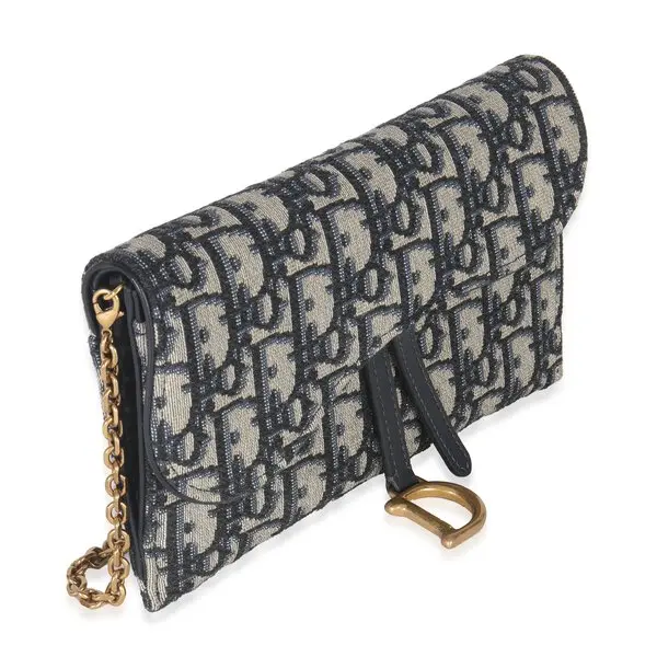 Dior Oblique Canvas Saddle Chain Pouch