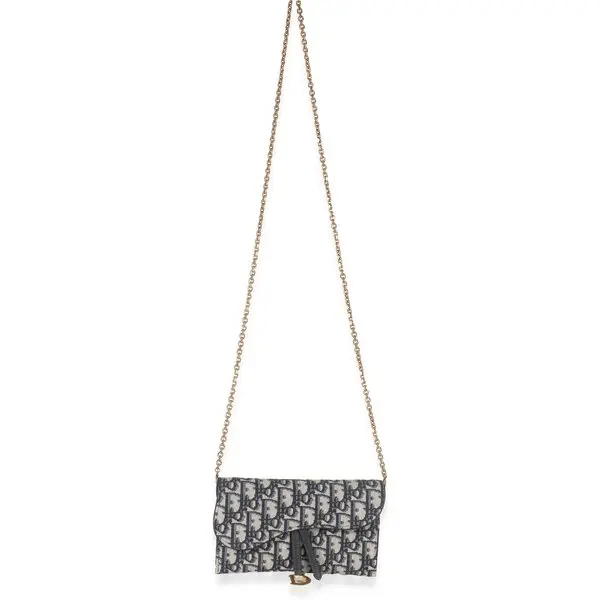 Dior Oblique Canvas Saddle Chain Pouch