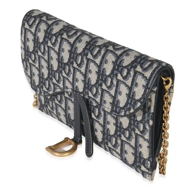 Dior Oblique Canvas Saddle Chain Pouch