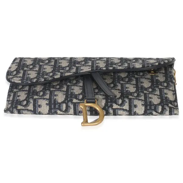 Dior Oblique Canvas Saddle Chain Pouch