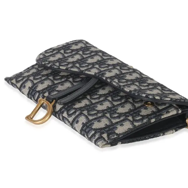 Dior Oblique Canvas Saddle Chain Pouch