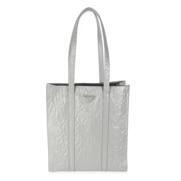 Prada Nappa Antique Small Tote - Gray