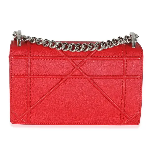 Dior Grained Calfskin Diorama Flap Bag - Red