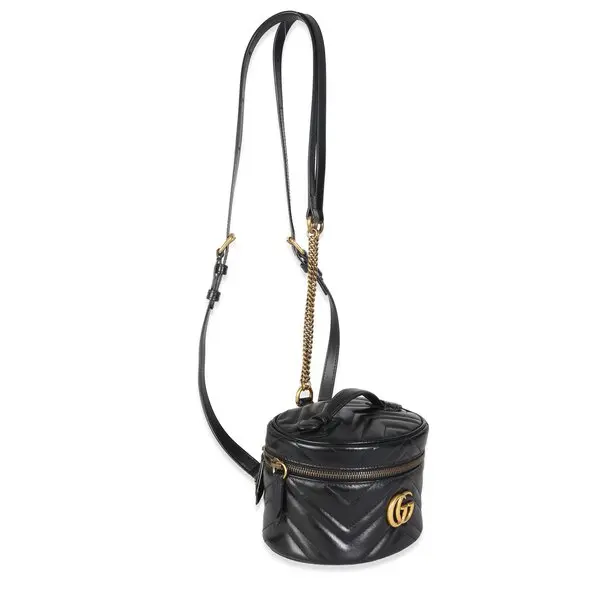 Gucci Calfskin Matelasse Gg Marmont Round Backpack