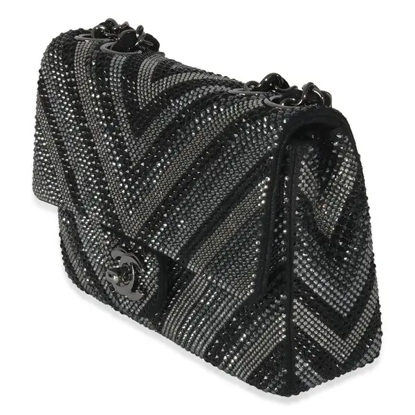Chanel Strass Cc Chevron Flap Bag