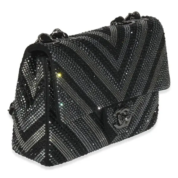 Chanel Strass Cc Chevron Flap Bag